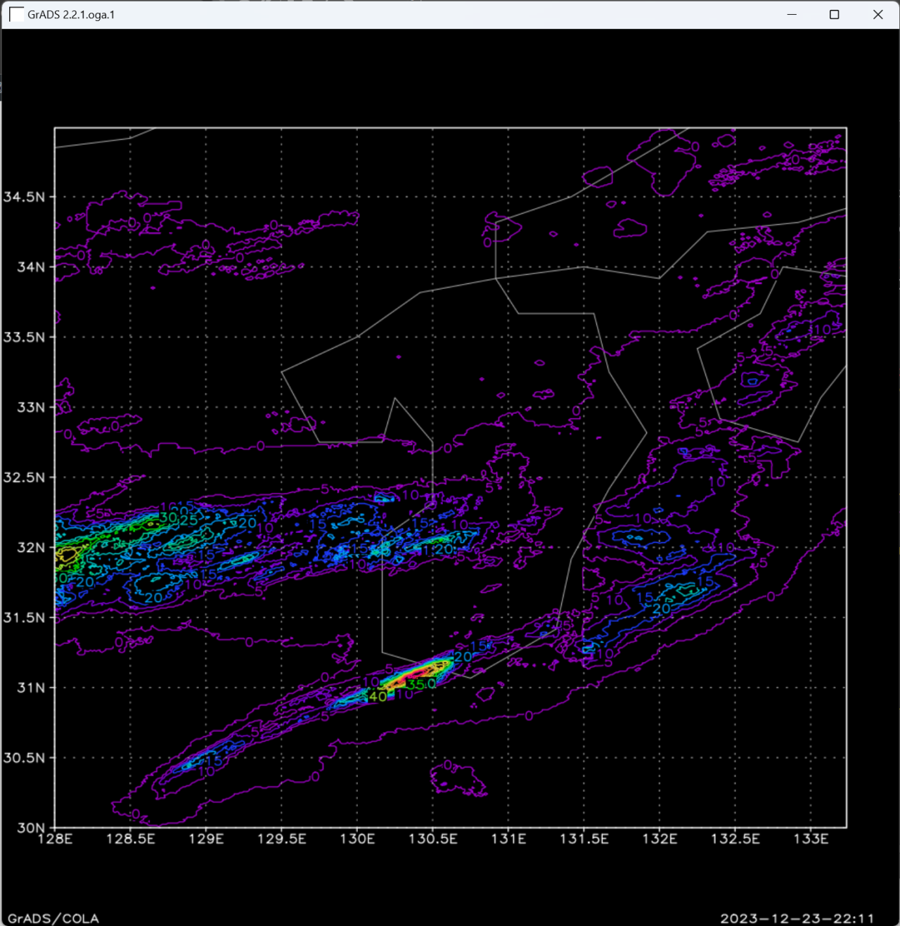 解析雨量GPV（Grib2フォーマットファイル）を解凍・可視化する方法│水文水資源エンジニアリングのためのコンピュータ・スキル